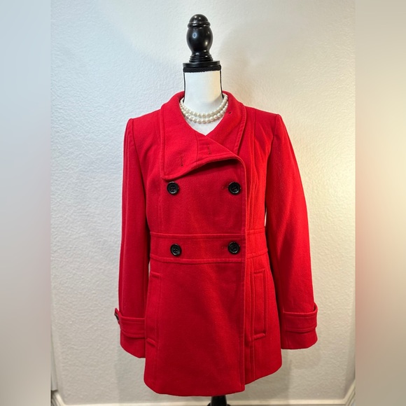 George | Jackets & Coats | George Womens Pea Coat Red | Poshmark